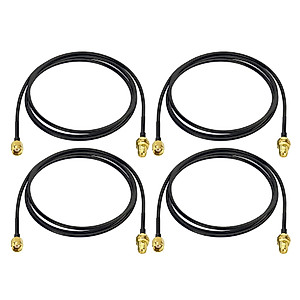 Bingfu WiFi Antenna Extension Cable 4-Pack RP-SMA Male to RP-SMA Female Bulkhead Mount RG174 Coaxial Cable 1m 3 feet for WiFi Router Security Camera Wireless Mini PCI Express PCIE Network Card Adapter