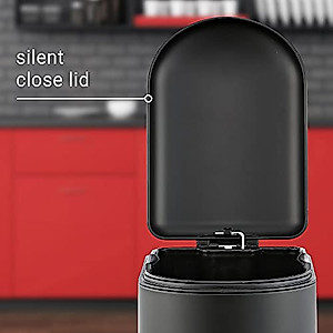 happimess HPM1010B Roland 10.6-Gallon Step-Open, Black Home, Office, Kitchen Trash Can