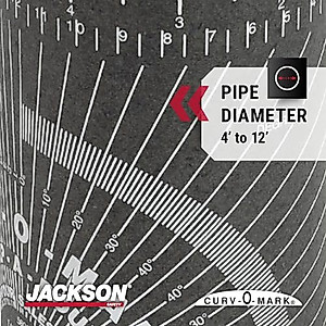 Jackson Safety Flexible Wrap-A-Round Pipe Marking Tool, 4" to 12" Pipe Diameter, Black, XL, 14754
