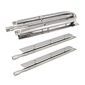 Zemibi Stainless Steel Burner Tube Replacement for Viking 316-911, VGBQ 30 in T Series, VGBQ 41 in T Series, VGBQ 53 in T Series, VGBQ030-2T, VGBQ300-2RT/E and Other Gas Grill Parts, SA548A (1-Pack) + SA538A (2-Pack)