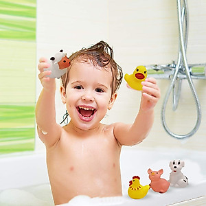 ArtCreativity Vinyl Farm Animals, Pack of 12 Assorted Squeezable Toys, Farm Birthday Party Favors for Kids, Fun Bath Tub and Pool Toys for Children, Educational Learning Aids for Boys and Girls