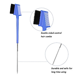 6 Pieces Hair Edge Brush with Rat Tail Comb Double Sided Control Hair Comb Hair Edge Brush Comb for Women Girls Beauty Natural Styling Hair Edge Eyebrow Brushes