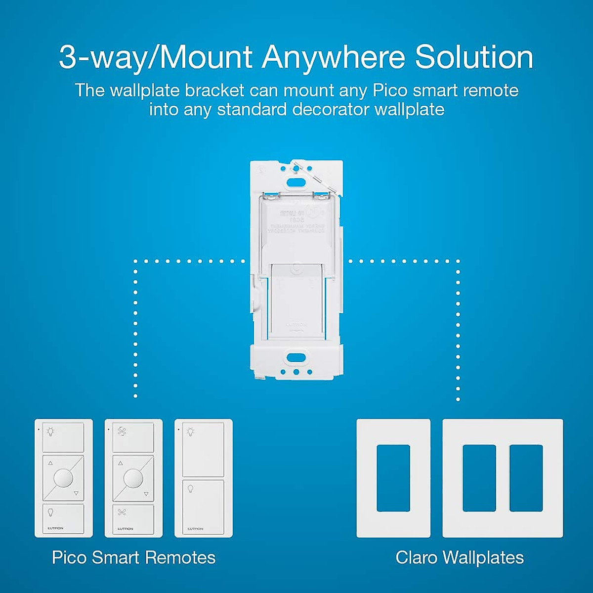 Lutron Caseta Switch & Remote-Wireless Control | 3-Way Switch | Compatible with Alexa, Apple HomeKit, and the Google Assistant | P-PKG1WS-WH | White