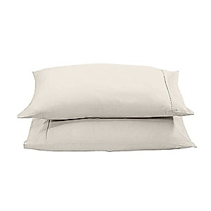 5-Piece Split Queen Sheets - Split Queen Sheets Sets for Adjustable - 600 Thread Count Egyptian Cotton Bedding Sheets and Pillowcases - Fitted Sheet Fits Upto 15" Deep Mattress, Ivory Solid