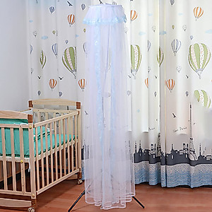 ROPALIA Universal Crib Floor Mosquito Net, Palace Dome Mosquito Net Foldable Mosquito Cover with Lace for Kids
