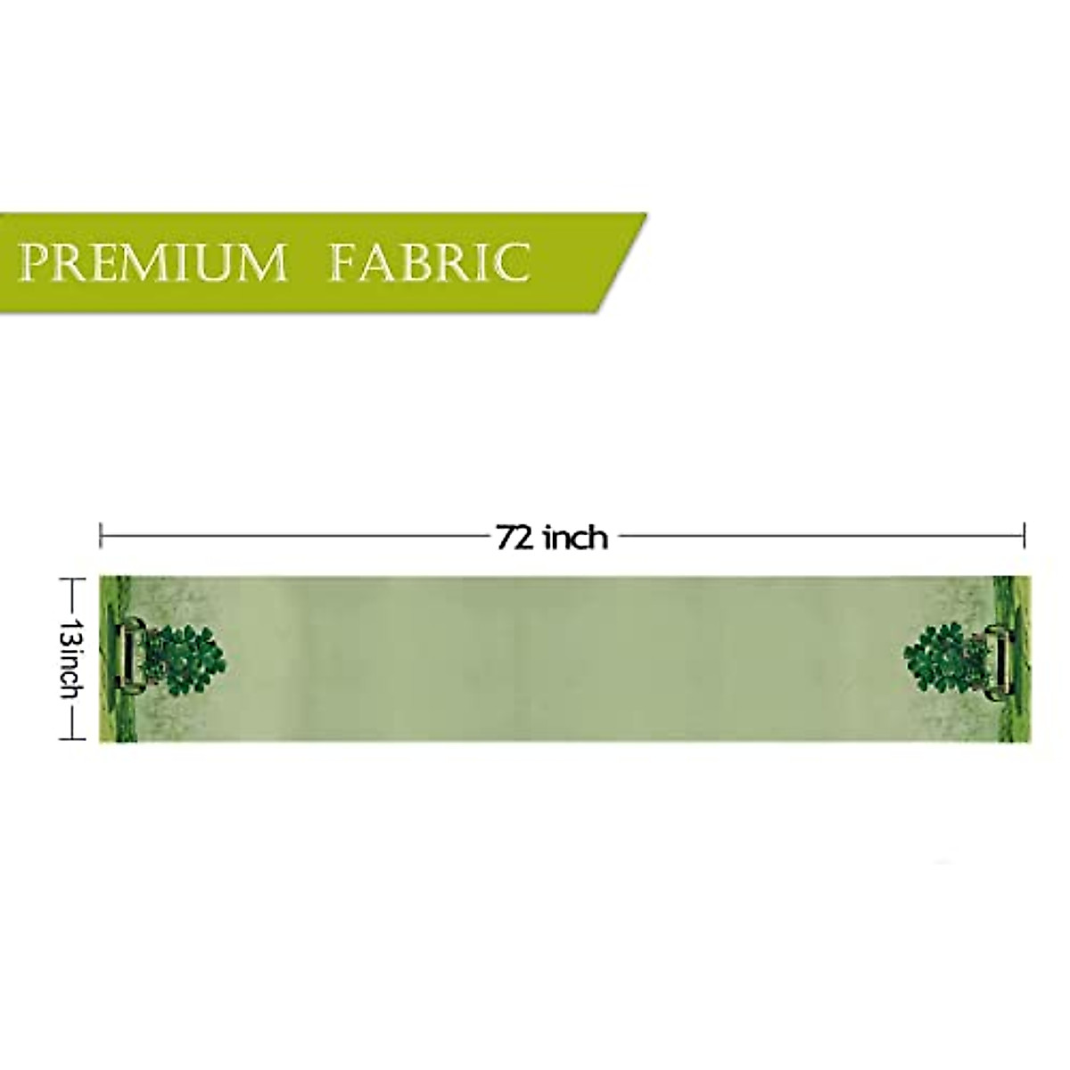 St Patricks Day Table Runner Shamrock Good Luck Truck Green Burlap Spring Holiday Kitchen Dining Banquet Indoor Outdoor Decorations Family Party Decor 13 x 72 Inch