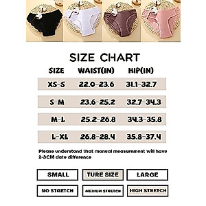 FINETOO Womens Cotton Underwear Sexy Lace Bikini Panties Low Rise Soft Stretch ladies Cotton Cheeky Hipster 4 Pack(4A,M)