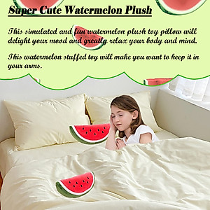zhidiloveyou Watermelon Plush Pillow Cute Stuffed Fruit Toy Hug Pillow Gifts for Kids, 11.8"