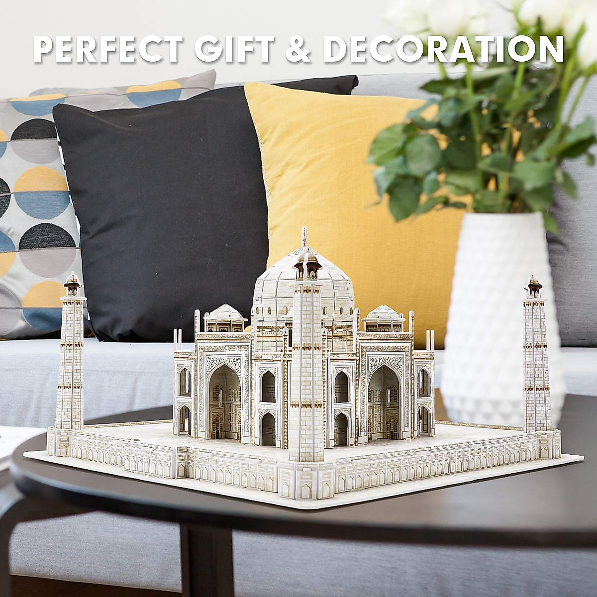 CubicFun National Geographic 3D Puzzle for Adults Kids Taj Mahal India Architecture 3D Jigsaw Building Model Kit with Booklet Gifts for Woman Men, 87 Pieces