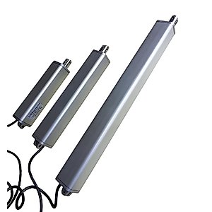 SOViK 12V DC 24 inch Stroke Linear Actuator Electric Cylinder with Mounting Brackets Max Force 150 pounds Speed 3/5" per sec Square Tube 7/4"(W) x7/4"(H) (Slotted Shaft End)