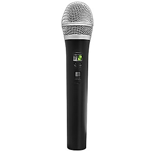 Pyle Professional Wireless Handheld Microphone System - Dual UHF Band, Wireless, Handheld, 2 MICS w/ 8 Selectable Frequency Channels, Independent Volume Controls, AF & RF Signal Indicators