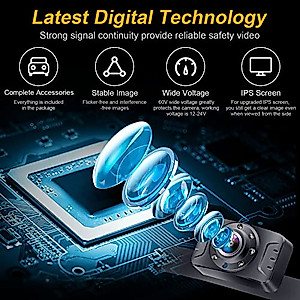 Yakry Wireless Backup Camera Trucks Cars HD 1080P 5 Inch Monitor Bluetooth License Plate 2 Channels System for Vans Small RVs Signal Easy Installation Y25