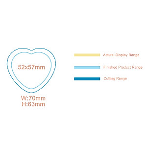 ChiButtons (KIT) Heart 53x57.5mm Pro Badge Machine Button Maker-B400 + Mould + 100 Parts + Black Stand Cutter Metric System (Golden)