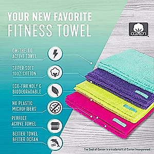 FACESOFT Eco Friendly Gym Towel for Working Out - Soft and Absorbent Cotton Exercise Towel - No Synthetic Microfibers or Plastics - Sweat Towel for Gym, Fitness, Sports, Yoga - Hazelnut - 1 Pc