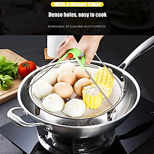 Round Stainless Steel Steamer Rack 7.6" 8.5" 9.33" 10.23" Inch Diameter Steaming Rack Stand Canner Canning Racks Stock Pot Steaming Tray Pressure Cooker Cooking Toast Bread Salad Baking (4 Pack)
