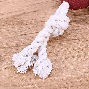 GAOF Dog Ball Toy Fun Squeaky Rugby Football with Natural tug Rope Premium pet Toy pet Supplies