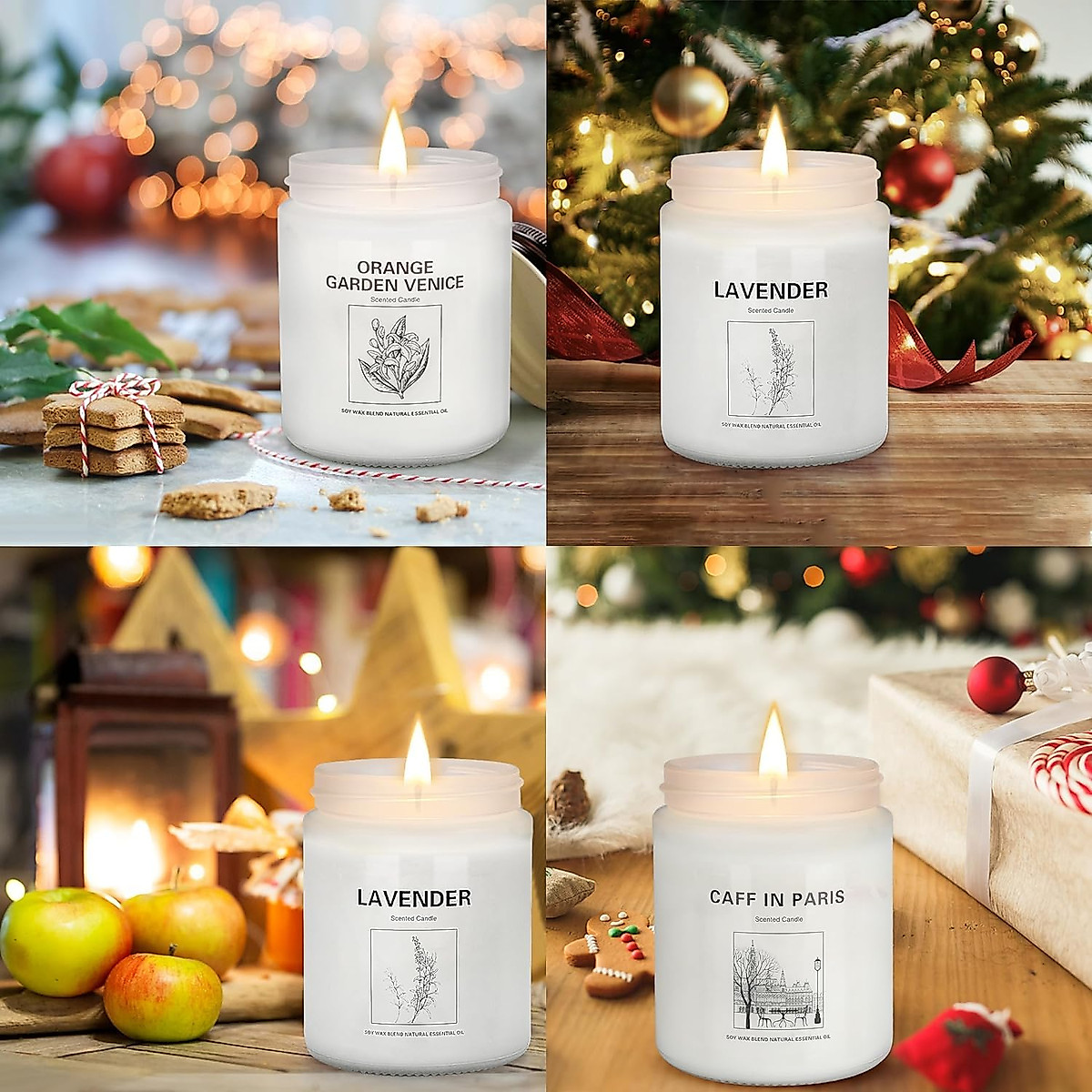 4 Pack Candles for Home Scented, Aromatherapy Lavender Candles Gifts Set for Women, 28 Oz 240 Hour Long Lasting Soy Candles for Women Birthday, Ideal for Gifting, Mom, Anniversary, Christmas