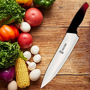 ADCODK Chef Knife - Pro Kitchen Knife 8 Inch Chef's Knives Stainless Steel With Sheath Ergonomic Handle