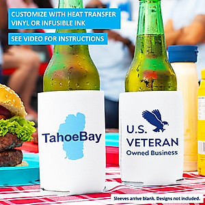 TahoeBay Bulk Can Coolers (250-Pack) Blank Foam Beer Sleeves - Insulated Regular Size Cold Soda Drink Holder Pack - Sublimation Beverage Sleeve Insulators Set for Standard 12oz Cans (White)