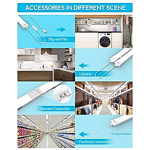 Brothlaw Linkable LED Shop Light for Garage Lighting Fixture 18W 2FT LED Tube Light with Plug 5000K Wraparound Ceiling Light for Garage, Shop, Cabinet, Attic, Basement, Home, Plug in Ceiling Light.