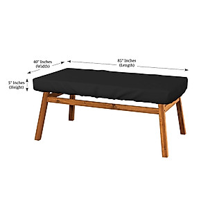 Covers & All Rectangle Table Top Cover, 12 Oz Waterproof UV & Weather Resistant Patio Table Cover, Outdoor Table Cover for Patio Furniture (85" L x 40" W x 5" H, Black)