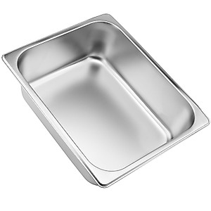 ZOENHOU 4 Pack 1/2 Half Size Steam Table Pans, Stainless Steel Steam Food Pan, 4 Inch Deep Anti-jam Hotel Pans for Catering and Home Use, 12.8 x 10.4 Inch