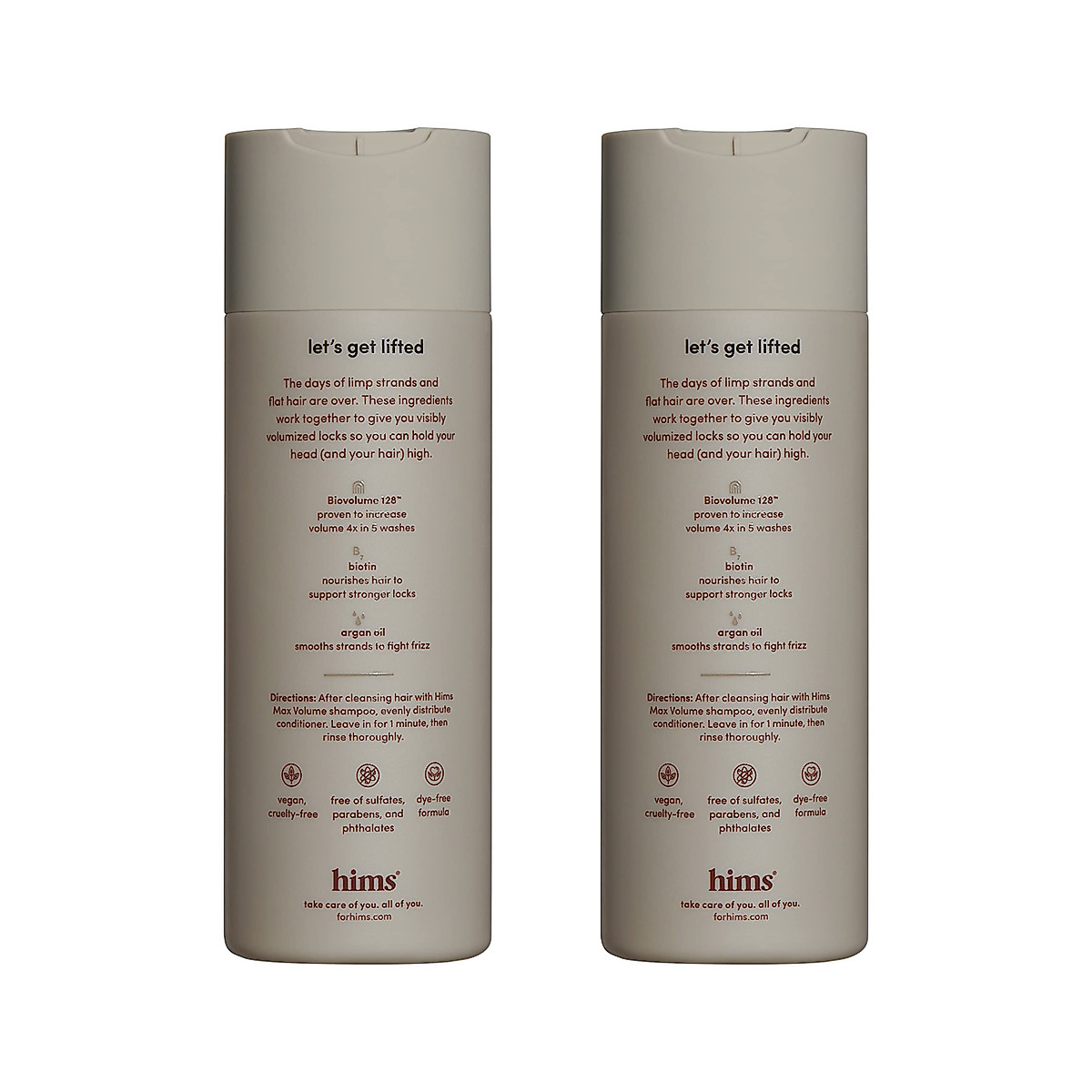 Hims Max Volume Conditioner 2 Pack - Volumizing Conditioner for Men - Citrus Spice - Men's Natural Conditioner - Moisturizes, Adds Shine & Bounce - 2 x 6.4 fl oz Bottles