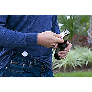 Retractable Flat Beer Bottle Opener with Belt Clip for Bartenders,Waiter (Black 3-Pack)