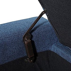 Christopher Knight Home Hikaru Fabric Storage Ottoman, Dark Blue Dimensions: 20.50”D x 51.00”W x 17.00”H