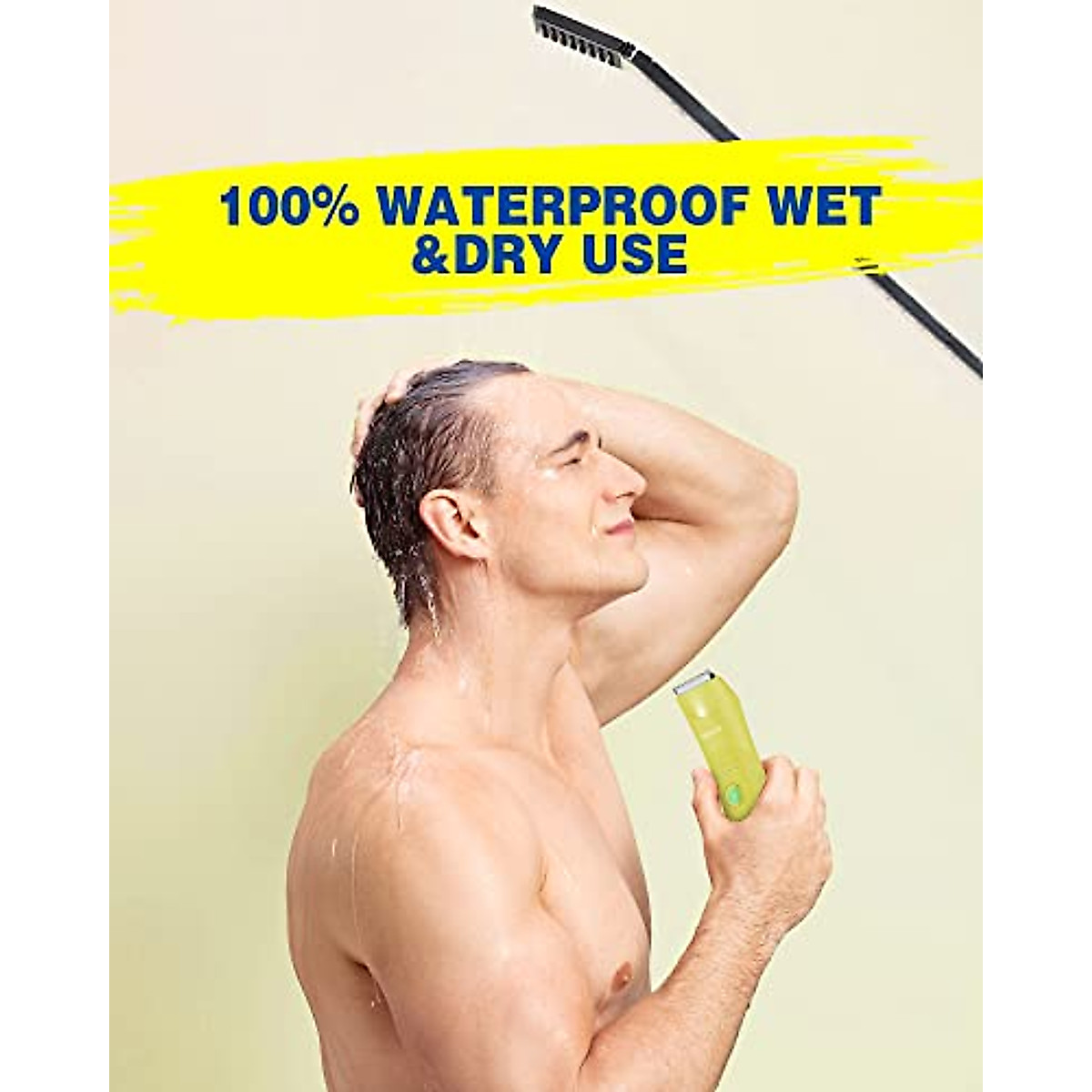 VIKICON Groin Hair Trimmer: Electric Body Shaver/Groomer for Ball &Pubic w/LED Light, Body Hair Grooming Trimmer Replaceable Ceramic Blade IPX7 Waterproof Wet/Dry, USB Charging Lightweight Male Razor