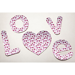 Hying 8 PCS Holiday Pink Faux Leather Sheets for Crafts, 8×13 Inch Glitter Synthetic Leather Sheet Love Hearts Faux Leather Fabric Sheets for Earrings Hair Bow Keychain Valentines Wedding Decorations