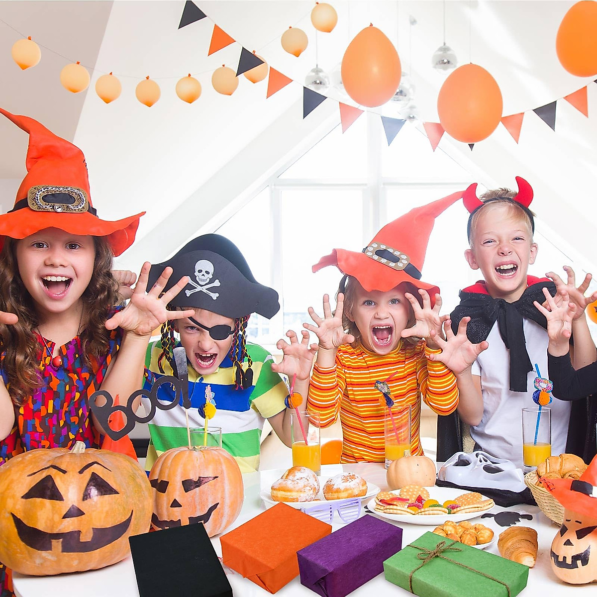 100 Sheets 20 * 14 Inches Halloween Tissue Paper for Gift Wrapping, Green Black Orange Purple Tissue Paper for Gift Bags for Birthday Fall Halloween Thanksgiving Day DIY Craft