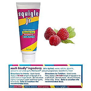 Squigle Jr Toothpaste (for Infants, Toddlers), Travel Toothpaste, Prevents Cavities, Canker Sores, Chapped Lips. Soothes, Protects Dry Mouths. Stops Tooth Sensitivity, No SLS - 1 Pack