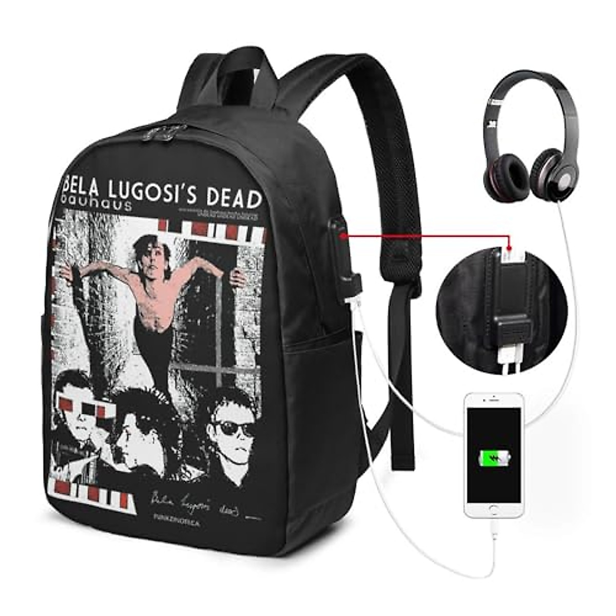 VNCXCNCN The BauhausART Laptop Backpack Classic Backpack Music Elements Travel Backpack Sports Backpack With USB port