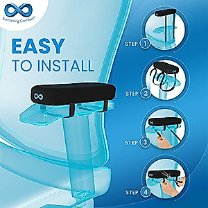 Everlasting Comfort Office Chair Arm Covers w/Cooling Gel Top Layer for Elbow, Forearm Support - FSA HSA Approved Memory Foam Armrest Cover Pads, Arm Riser for Desk Chair, Gaming Chair, Car Seat