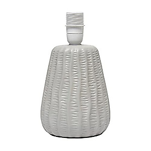 Simple Designs LT1138-GRY 11.02" Traditional Mini Modern Ceramic Texture Pastel Accent Bedside Table Desk Lamp w Matching Fabric Shade for Home Decor, Bedroom, Nightstand, Living Room, Entryway, Gray