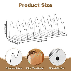 Purse Organizer for Closet, 8pcs Adjustable Clear Handbag Storage Organizer, Shelf Dividers for Closet Organization, Small Bookshelf Separator Bag Dividers for Bedroom, House, Office, Cabinet