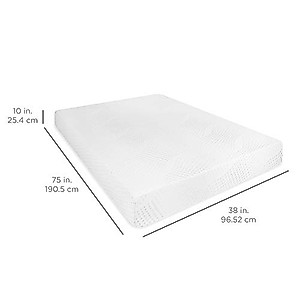Best Choice Products 10in Twin Size Dual Layered Medium-Firm Memory Foam Mattress w/Open-Cell Cooling, CertiPUR-US Certified Foam, Removable Cover