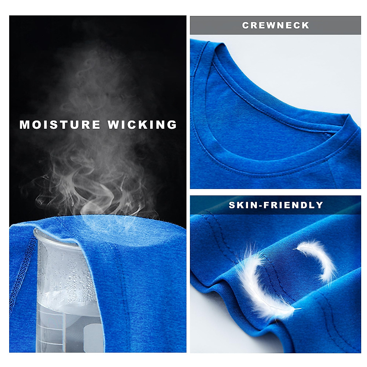 TVKSOM Workout Shirts for Men Pack Quick Dry Moisture Wicking Gym Shirts for Men Athletic Exercise Short Sleeve Tee Tops