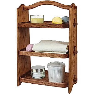 Wooden Wedge Shelves, 3 Tier Storage Organizer, Holder Handcrafted for Bathroom Living Room, Bedroom, Kitchen, Wood Rack for Countertop, Made in Europe, Gift Idea