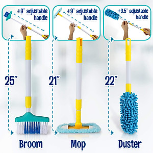 Kids Cleaning Set for Toddlers, Pretend Play Housekeeping Supplies Kit for Boys and Girls Complete with Broom, Mop, Dust Pan, Spray Bottle and More, Little Helper Tools and Montessori Toys