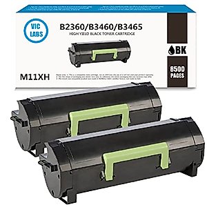 Compatible B2360 M11XH Toner Cartridge Replacement for Dell B2360dn Toner Cartridge B2360 B3460 B3465 B2360d B2360dn B3460dn B3465dn B3465dnf 2360d 3460dn(Black,2 Packs)