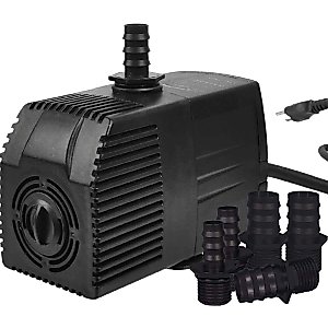 Simple Deluxe 400 GPH Submersible Pump(1500L/H 54W) with 15' Cord for Fish Tank, Hydroponics, Fountains, Ponds, Statuary, Aquariums, Black