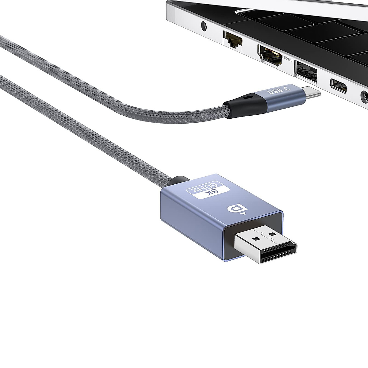 LEIMASHI Bidirectional 8K USB C to DisplayPort 1.4 Cable 6.6Ft (8K 60Hz,4K 144Hz), Reversible USB Type C to DP Cable 32.4Gbps Compatible with Thunderbolt 4/3 for MacBook Pro/Air, iPad, Samsung Galaxy