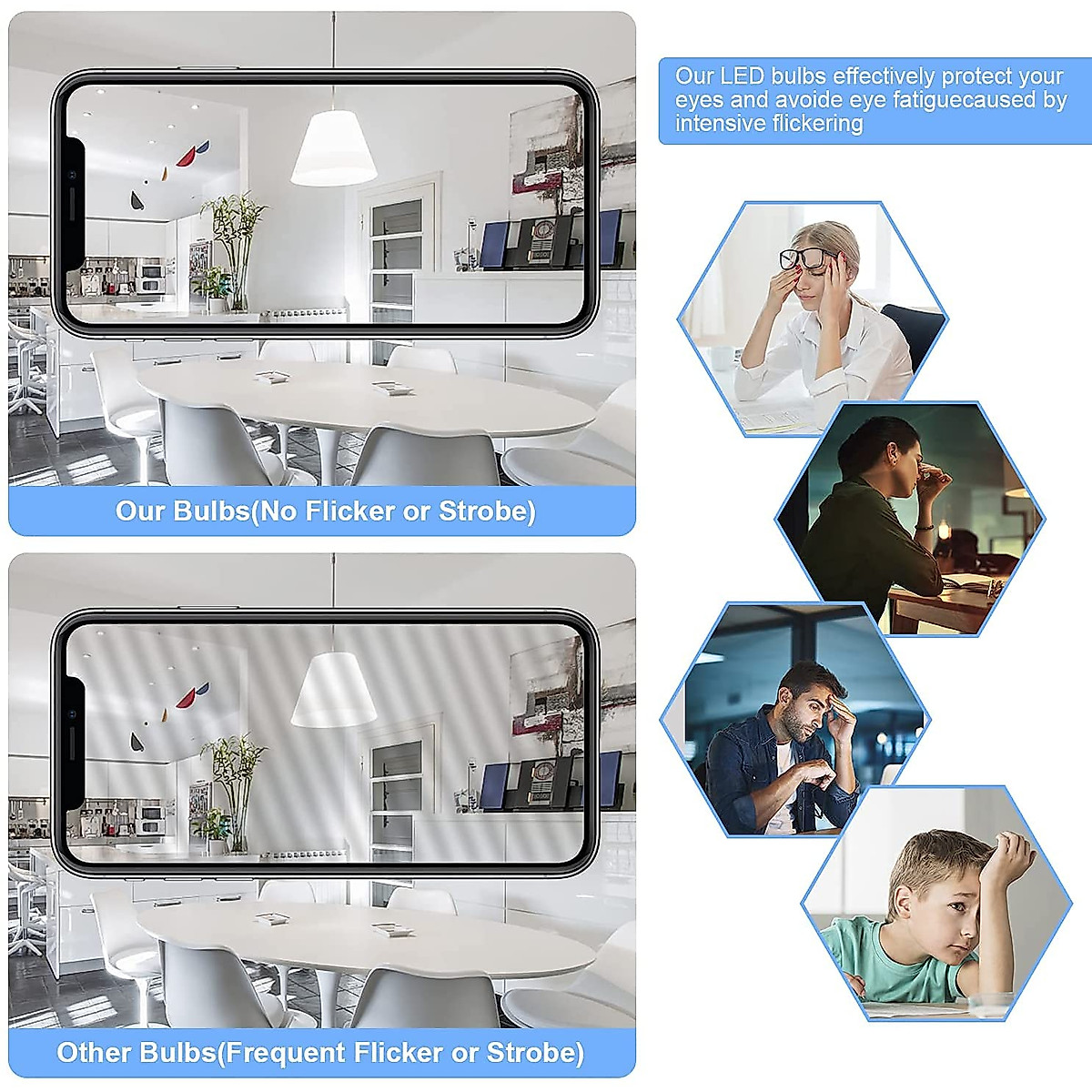 LEOOLS E26 Edison Bulb 6W Equivalent E26 LED Bulb 60 Watt Dimmable 4000K E26 Light Bulb AC120V Neutral White 600lm Flame Wrinkle Glass LED Bulb for Pendant,Porch,Ceiling Fan and Lantern Lamp,Pack of 6