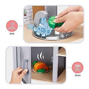 OOOK Kids Play Kitchen Playset set, Kitchen Set for Kids with Plenty of Play Features, sink,oven,stove,kitchen sets for kids ages 1-3