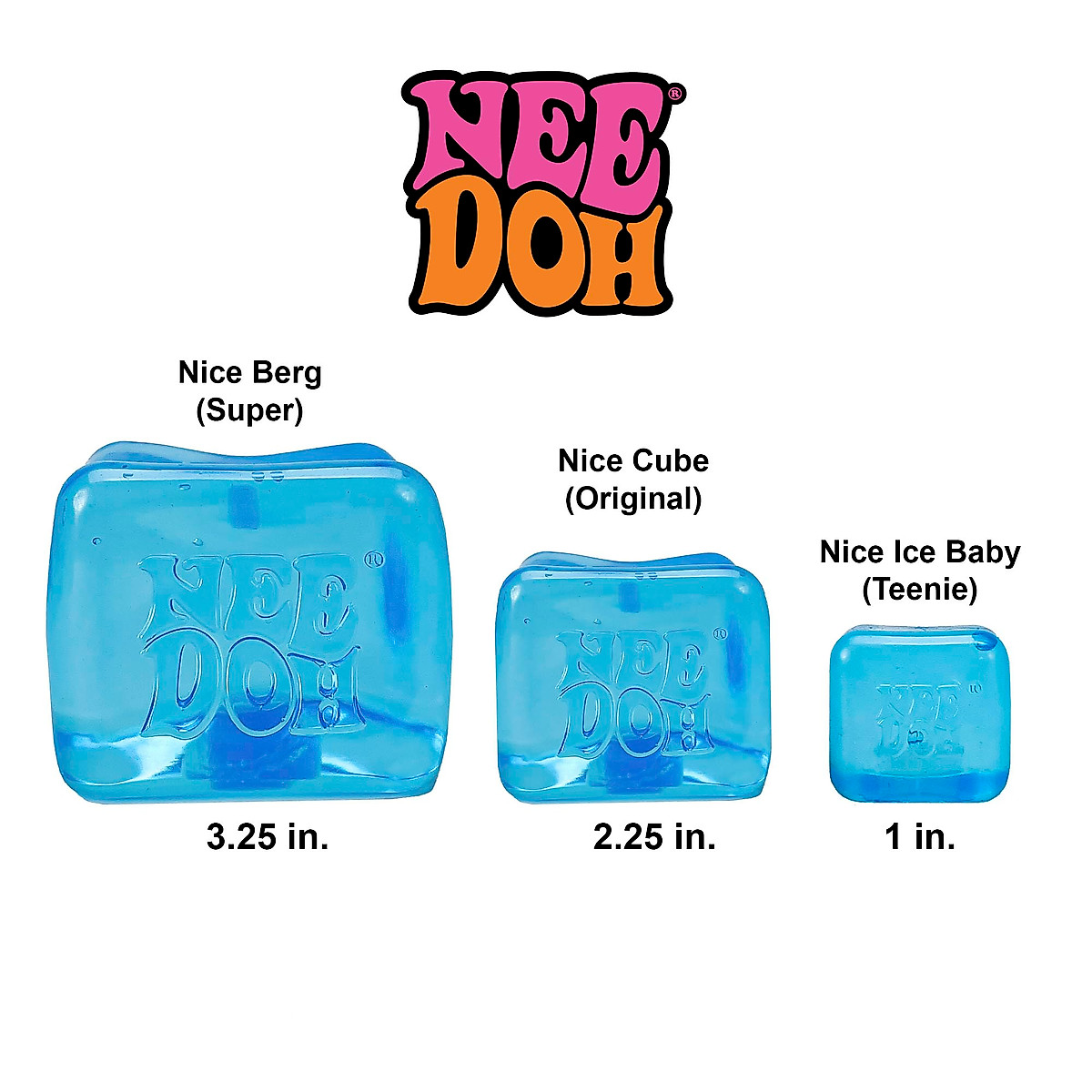 Schylling NeeDoh Nice Ice Baby - Sensory Squeeze Toy - Super Solid Squish - 1.25" Wide - Color May Vary (Pack of 1)