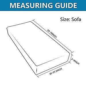 NC HOME Water Resistant Couch Cushion Covers Stretch Sofa Seat Slipcover for 3 Cushion Couch Sofa, Thick RV Dinette Cushion Covers Sofa Protector, Washable (Large, Coffee)