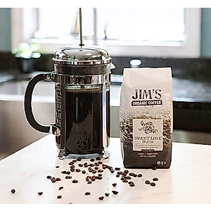 Jim’s Organic Coffee – Sweet Love Blend – Whole Bean, Dark Roast, Bold 11 oz Bag