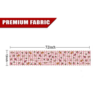 Christmas Table Runner Pink Plaid Tree Gingerbread Candy Xmas 13 x 72 Inch Winter Holiday Home Kitchen Merry Christmas Table Decor